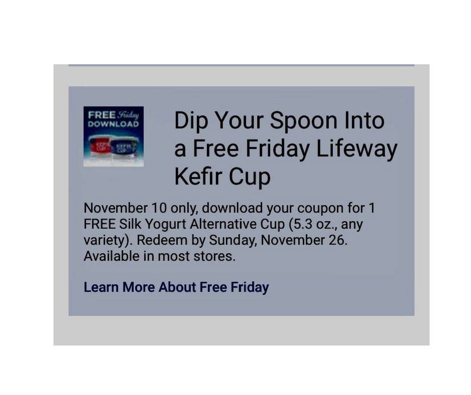 FREE FRIDAY Lifeway Kefir Cup! - Kroger Couponing